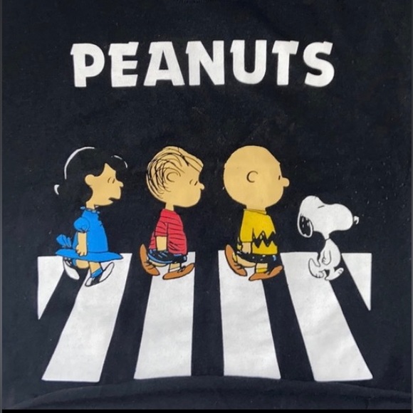 Peanuts | Tops | Peanuts Abbey Road Black Crop Tshirt Graphic ...